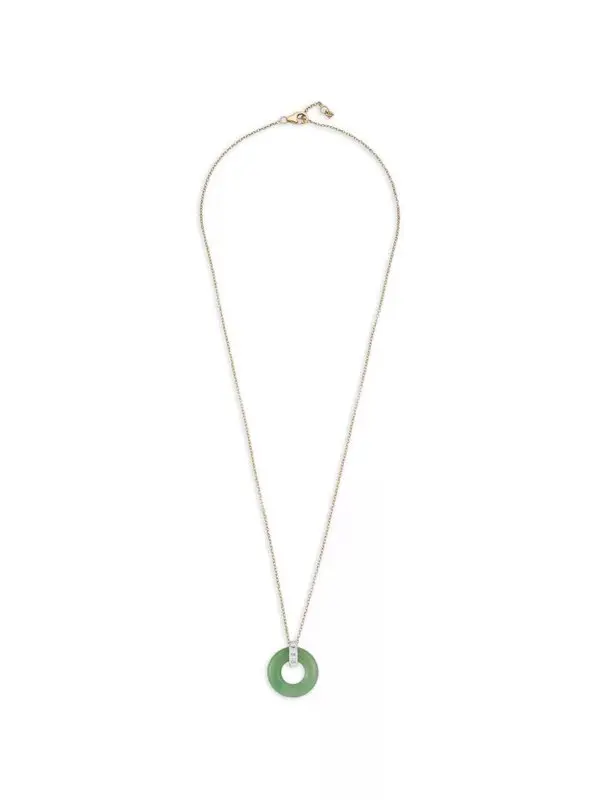 Mateo Door Knocker Donut Jade Necklace - Green