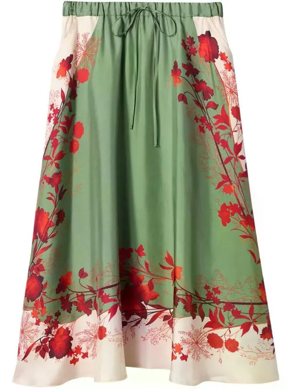 La DoubleJ Woodland Print Midi Skirt - Gr08 Woodland Placée