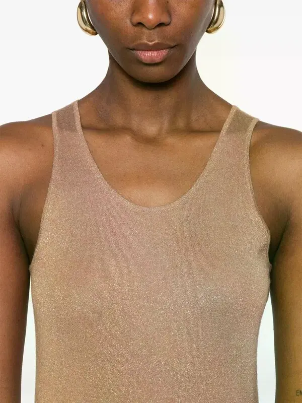 Brunello Cucinelli Lurex Top - Brown