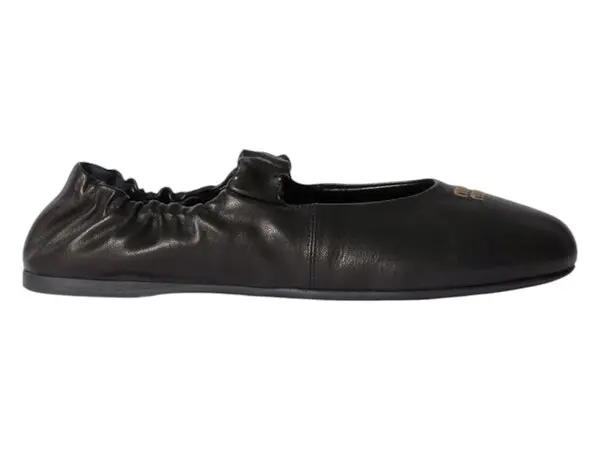 Miu Miu Ruches Nappa Leather Ballerinas - Black