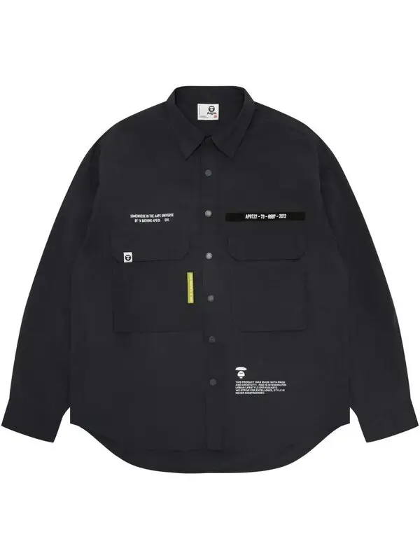 AAPE BY *A BATHING APE Text-print Shirt - Black
