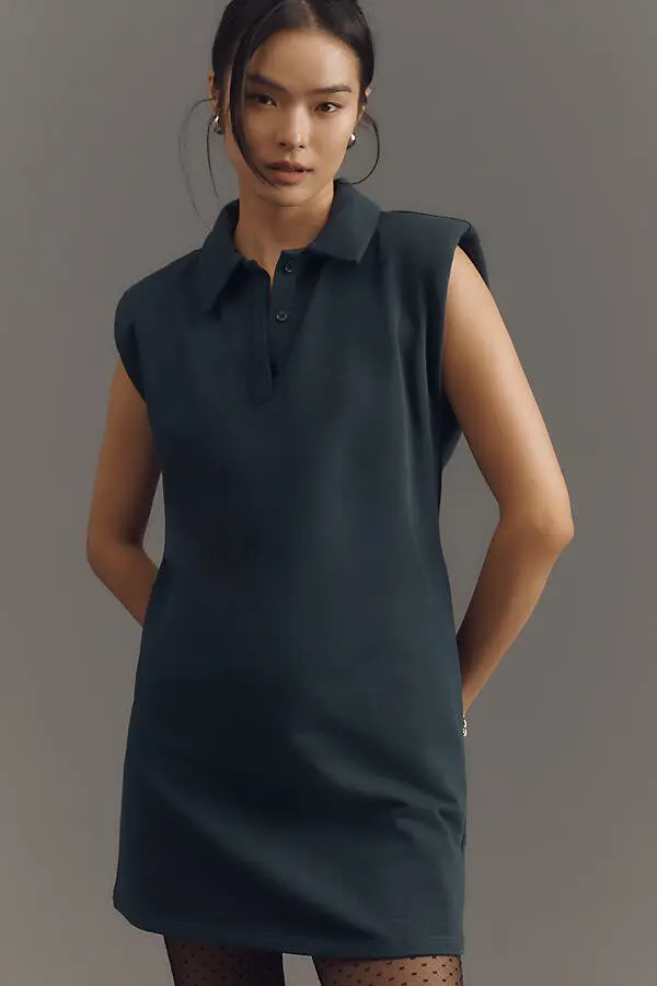 Grey Lab Sleeveless Polo Shirt Dress In Green - 41% Off | Editorialist