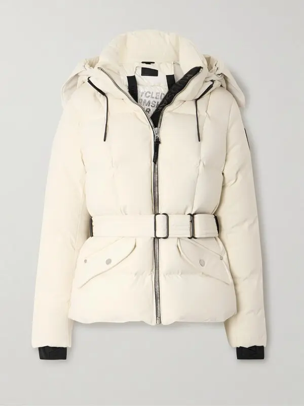 Rudsak Caira Belted Padded Quilted Hooded Down Jacket - Neutrals