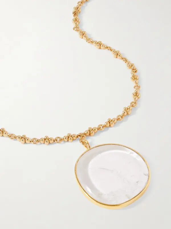 Tohum Design Plated Quartz Pendant Necklace