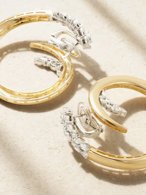Yeprem Golden Strada Diamond Drop Earrings