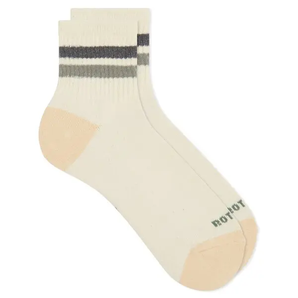 ROTOTO Retro Athletic Ankle Socks - Charcoal/grey