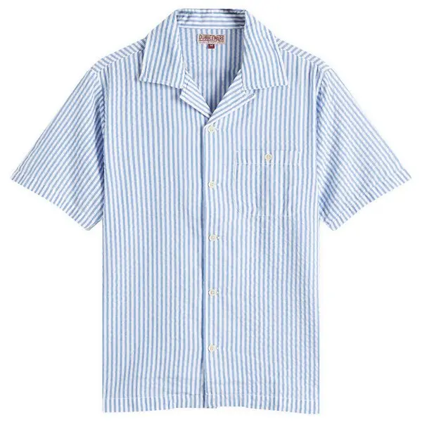 DUBBLEWARE Quincy Seersucker Vacation Shirt - Navy