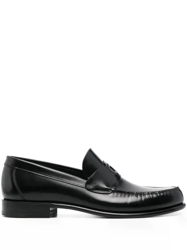 FERRAGAMO Embossed Gancio Loafers