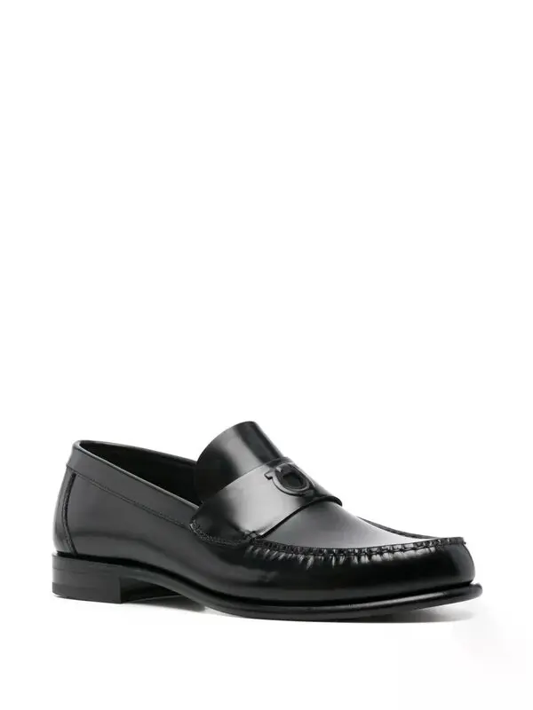 FERRAGAMO Embossed Gancio Loafers