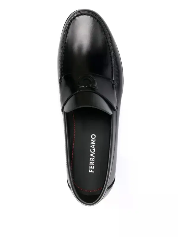 FERRAGAMO Embossed Gancio Loafers
