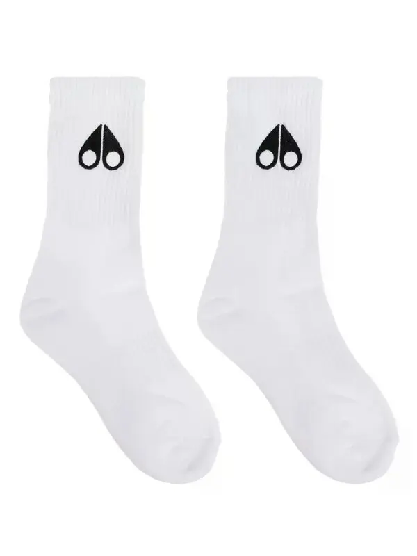 Moose Knuckles Logo Socks - White