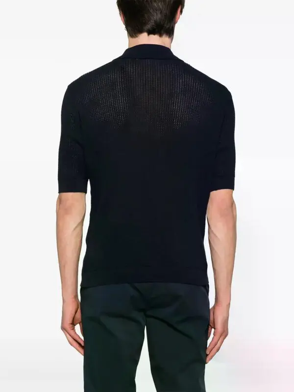 LARDINI Waffle-knit Polo Shirt