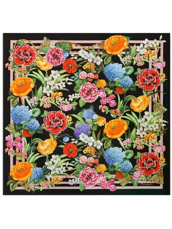 Dolce & Gabbana Floral-print Foulard - Black