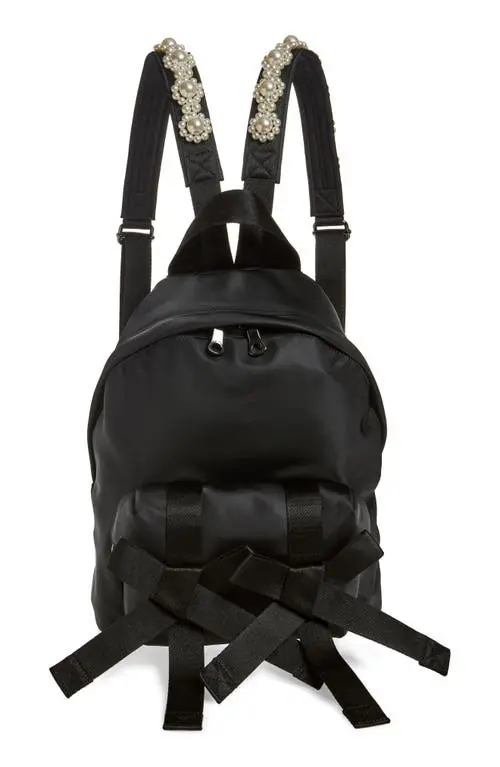 Simone Rocha Bow Front Backpack - Black/pearl