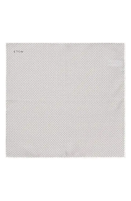 Eton Pin Dot Print Silk Pocket Square - Natural