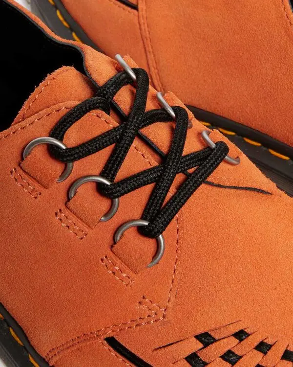 Dr. Martens Ramsey Woven Suede Creepers In Orange - 27% Off