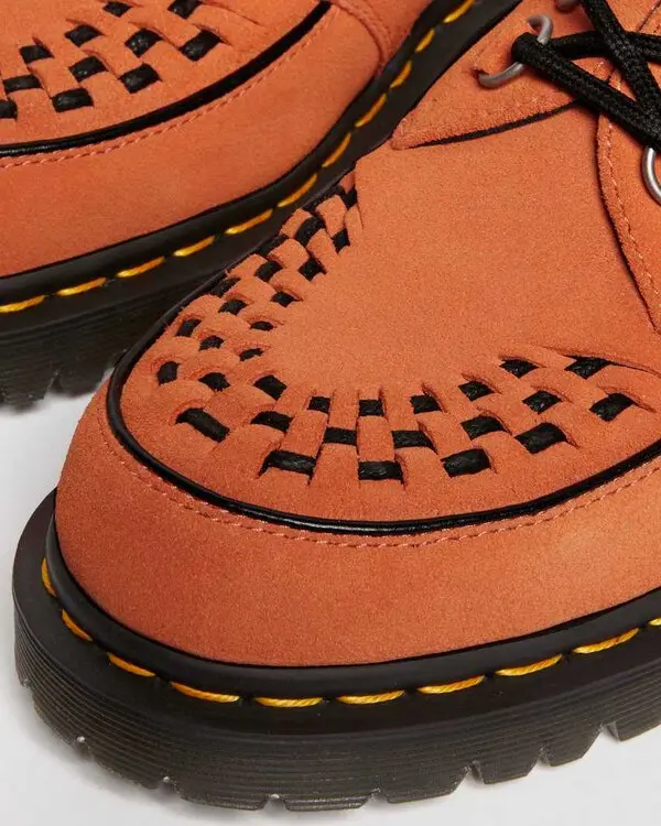 Dr. Martens Ramsey Woven Suede Creepers In Orange - 27% Off