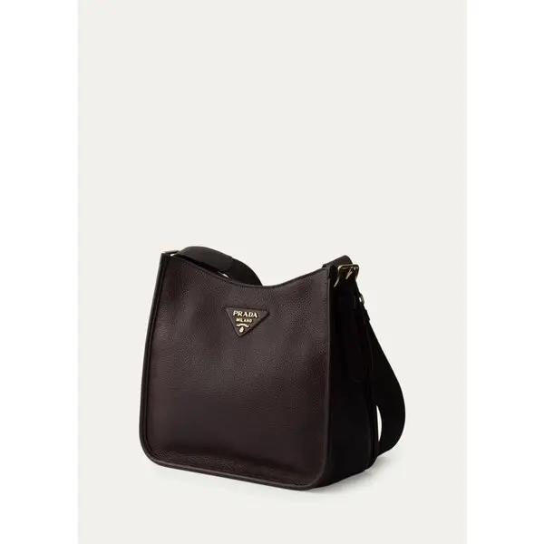 Prada Medium Daino Soft Leather Hobo Crossbody Bag - Moro