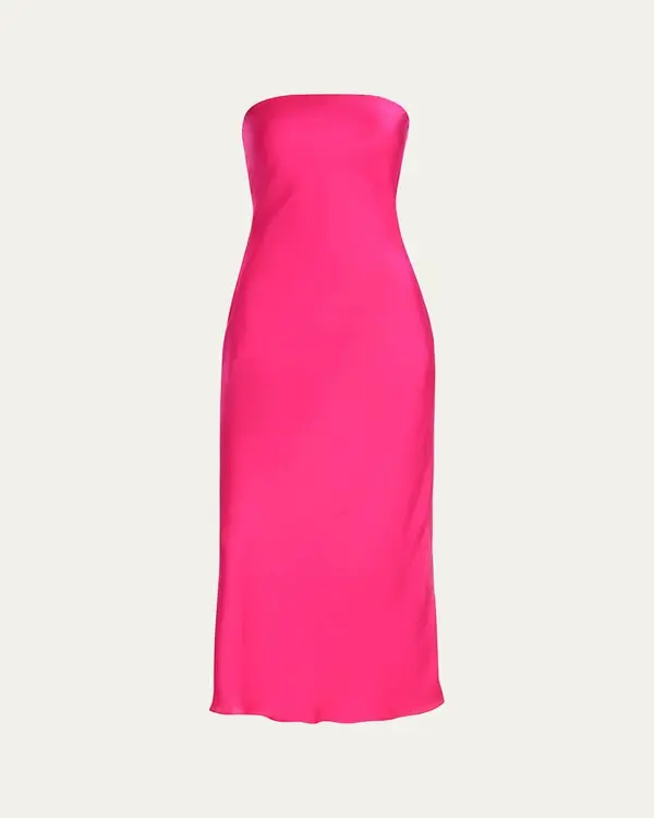 Ramy Brook Shauna Strapless Midi Dress Pink Petunia Editorialist