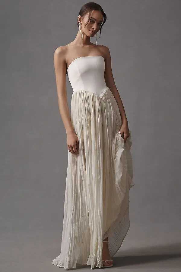 DELFI COLLECTIVE Lourdes Strapless Maxi Dress - White