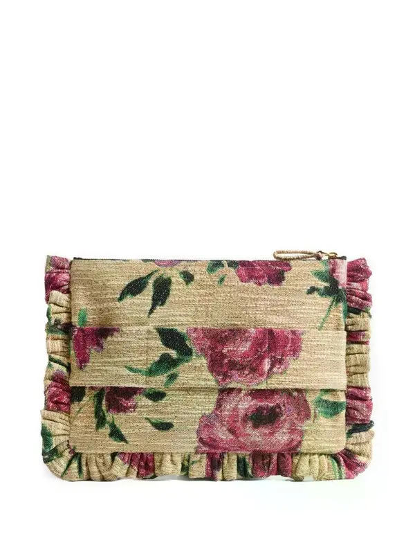 La DoubleJ Floral Clutch - Neutrals