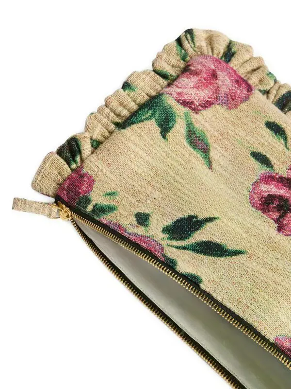 La DoubleJ Floral Clutch - Neutrals