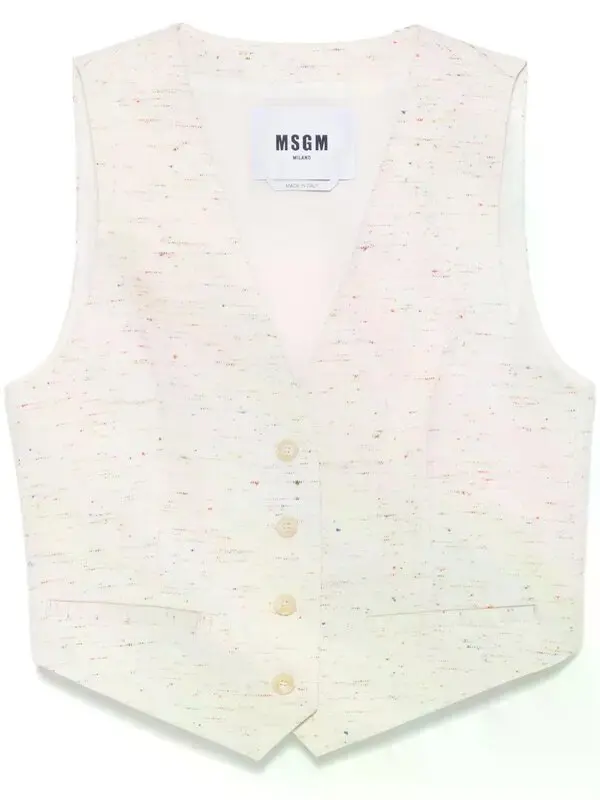MSGM Speckled Waistcoat - Neutrals