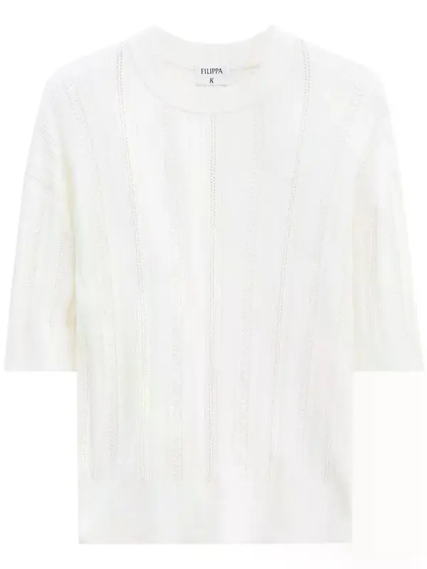 Filippa K Braid Knit T-shirt - White