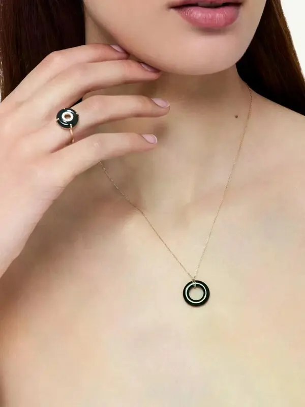 Mateo Onyx And Diamond Necklace - Black