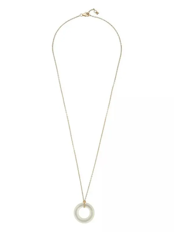 Mateo 14k Yellow Mother-of-pearl Donut Pendant Necklace - Gold