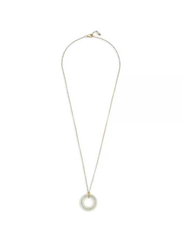 Mateo 14k Yellow Mother-of-pearl Donut Pendant Necklace - Neutrals