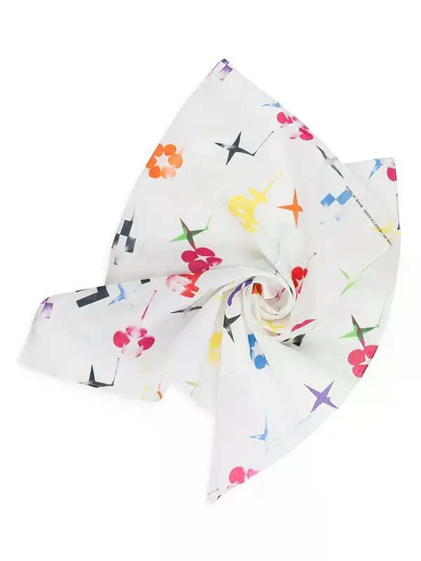 PURPLE BRAND Printed Cotton Bandana Scarf