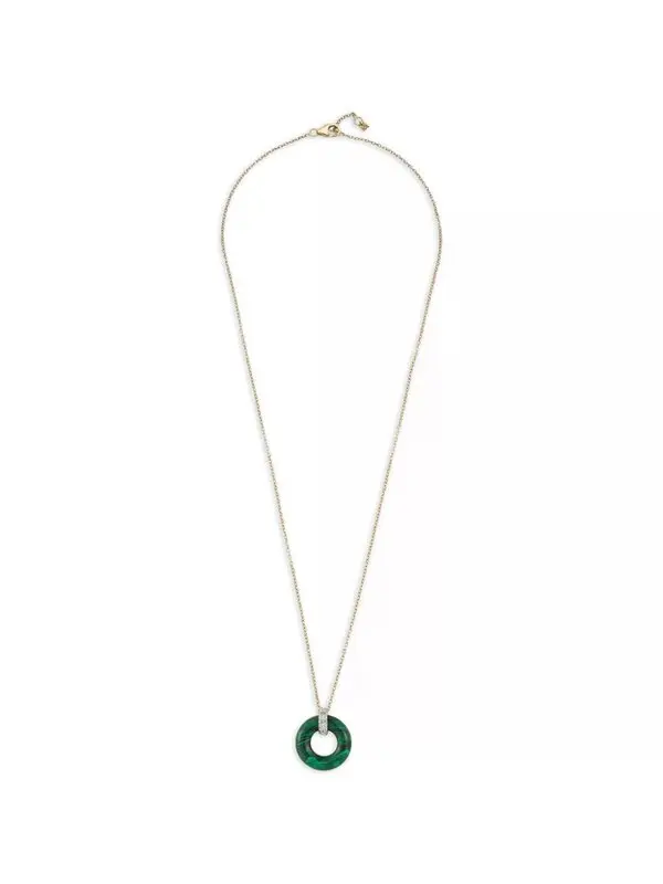 Mateo 14kt Yellow Donut Malachite Necklace - Green