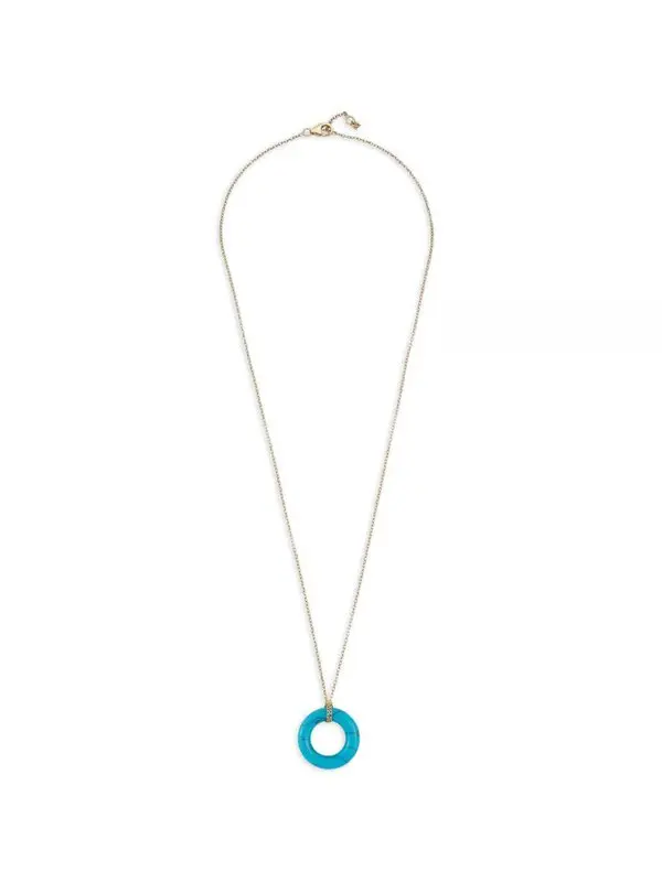 Mateo Donut Diamond And Turquoise Necklace - Blue