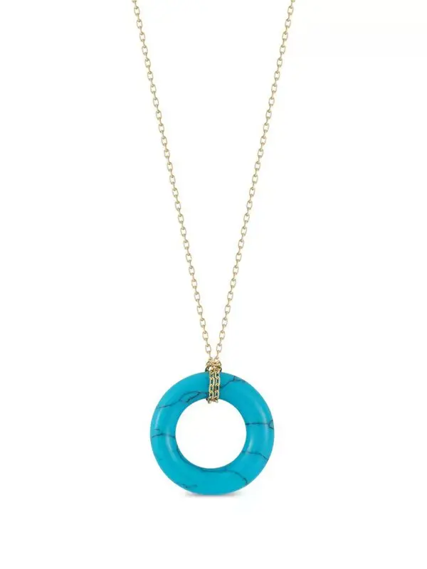 Mateo Donut Diamond And Turquoise Necklace - Blue