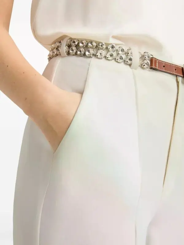 Cinq À Sept Rhinestone Belted Trousers