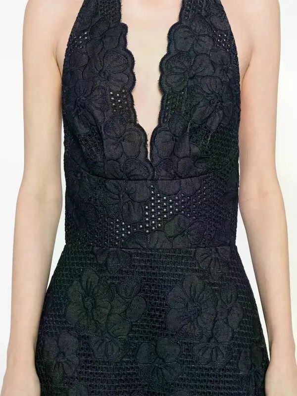 Buy Elie Saab Embroidered Denim Dress - Blue At 68% Off | Editorialist