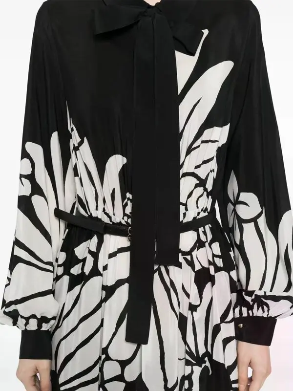 Elie Saab Printed Silk Shirt Dress