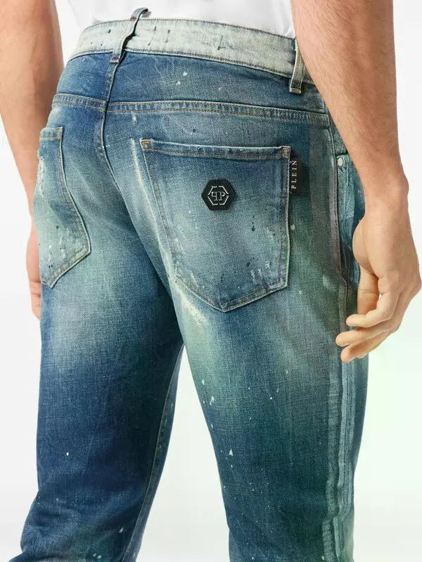 Philipp Plein Super Straight Cut Paisley Bandana Jeans