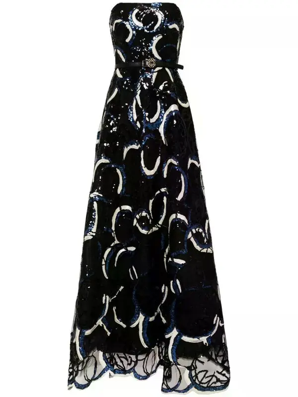 Elie Saab Embroidered Strapless Gown