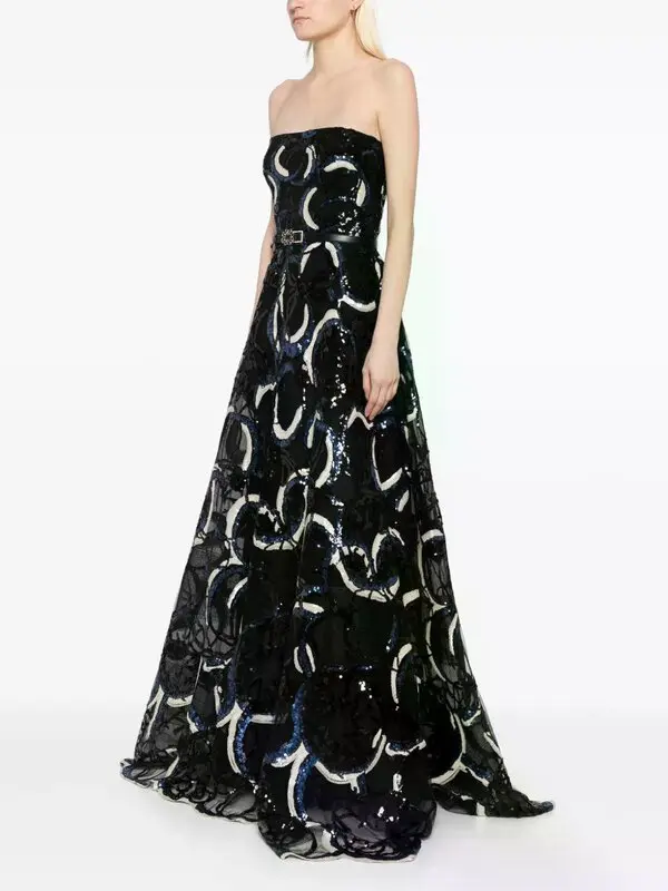 Elie Saab Embroidered Strapless Gown