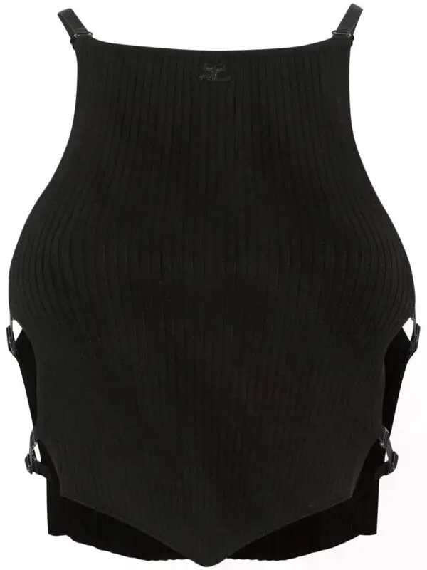 COURREGES Ribbed Crop Top