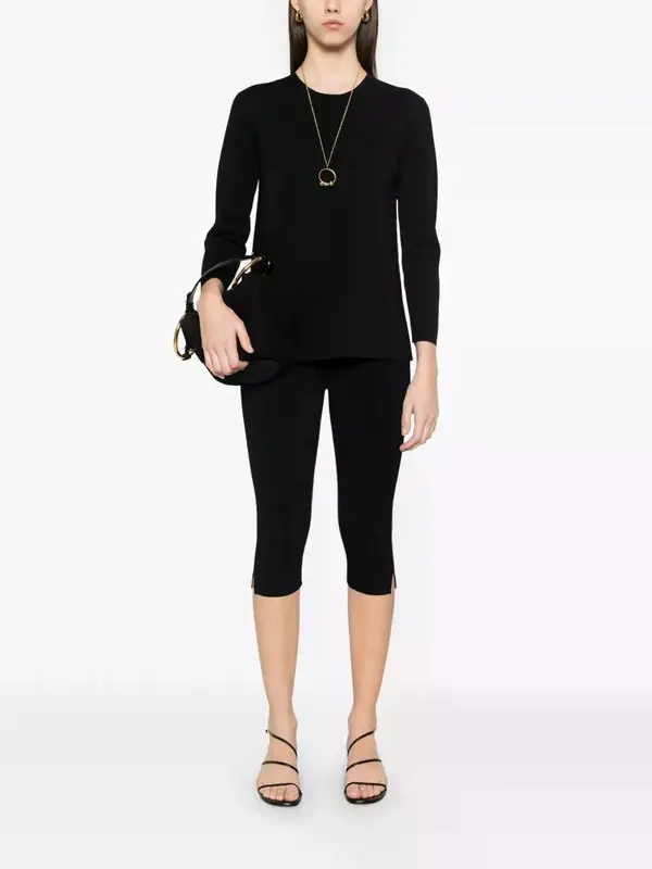 TOTEME Compact Knit Capri Trousers - Black