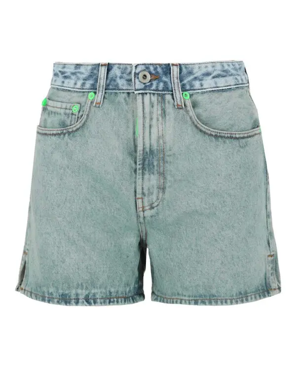 Off-White Marbled Denim Shorts