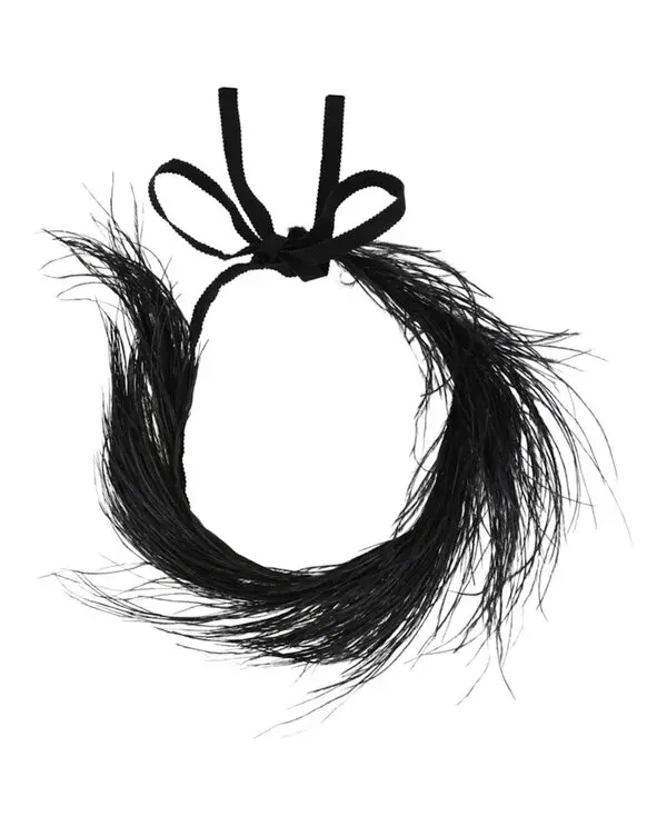 Gucci Ostrich Feather Choker Necklace - Black