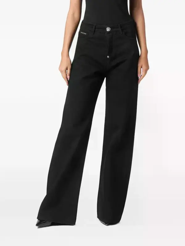 Philipp Plein Wide-leg Jeans - Black