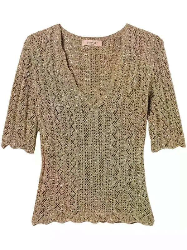 TWINSET Pointelle-knit Top