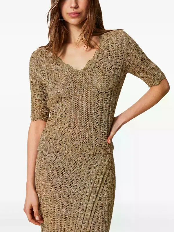TWINSET Pointelle-knit Top