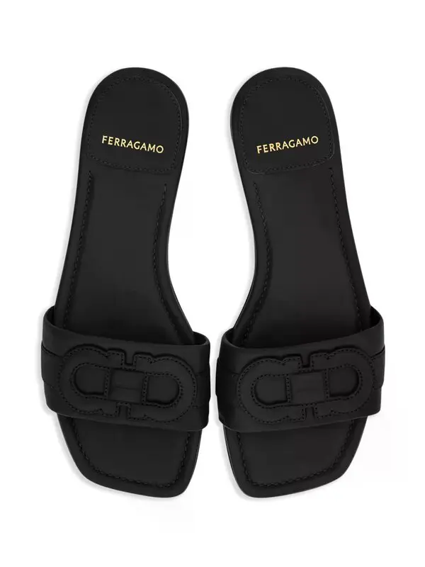 Ferragamo Gancini Slide - Black | Editorialist