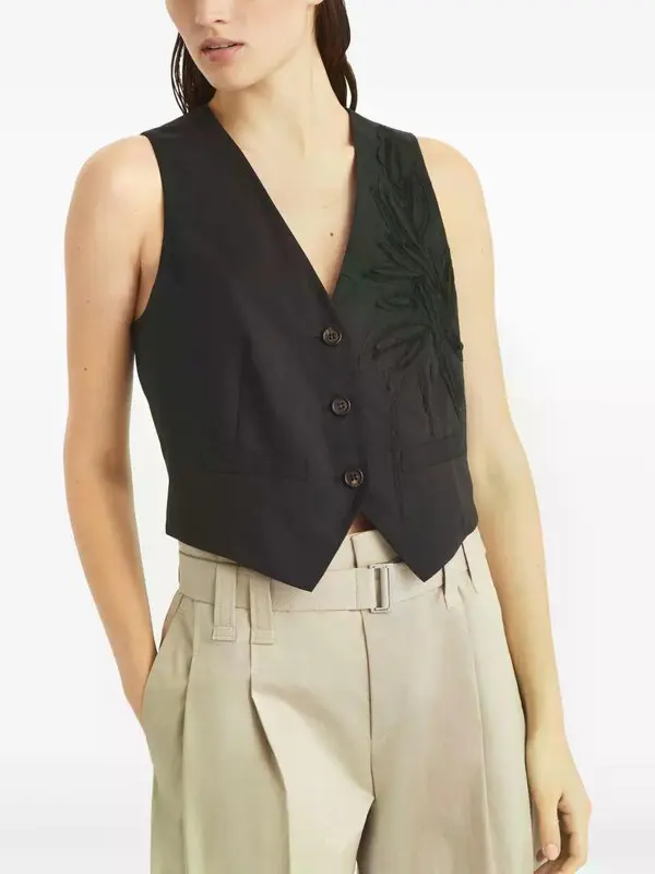 Brunello Cucinelli Flora-appliqué Waistcoat